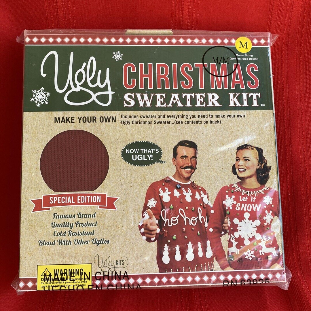 Ugly Christmas Sweater Kit Special Edition Ugly Kits Medium Red Holiday ...