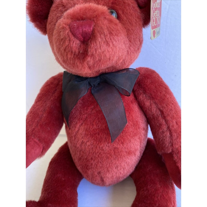 90's Gotta Getta Gund Scarlet Teddy Bear Stuffed Plush Animal Red ...