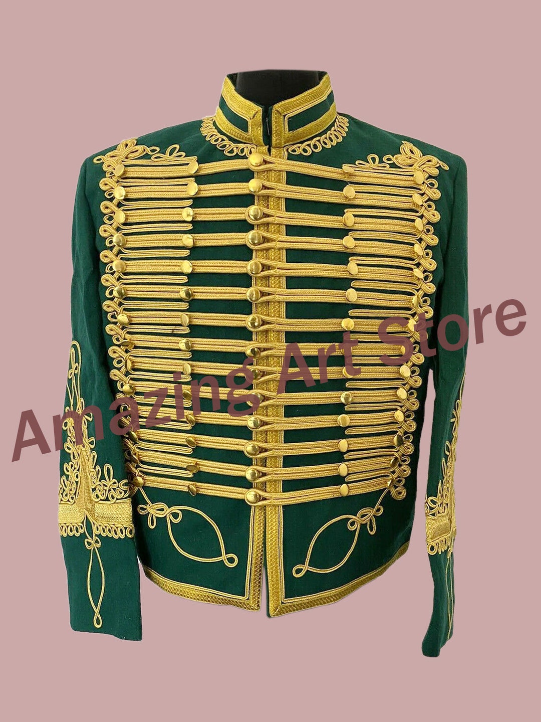 Men Napoleonic Hussars Uniform Military Officer Pelisse Tunic Jimmi ...