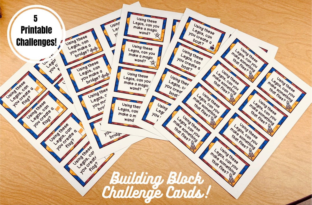 Building Block Challenge Cards Printable PDF (NOT Editable) - Etsy