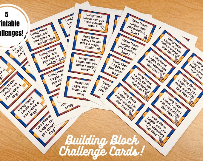 Building Block Challenge Cards Printable PDF NOT Editable - Etsy