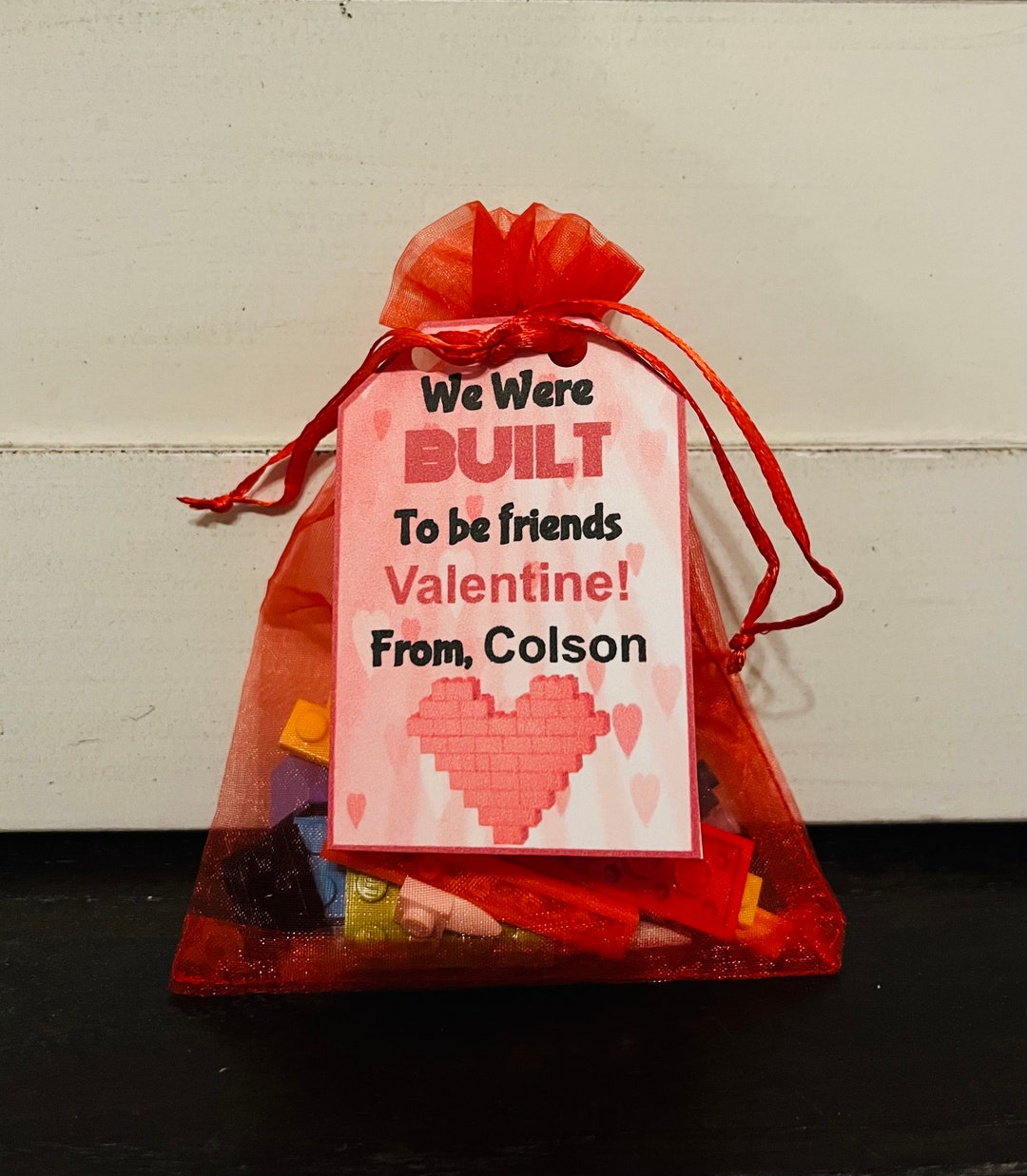 Set of 5 Building Block Valentines Building Block Valentines for Kids ...