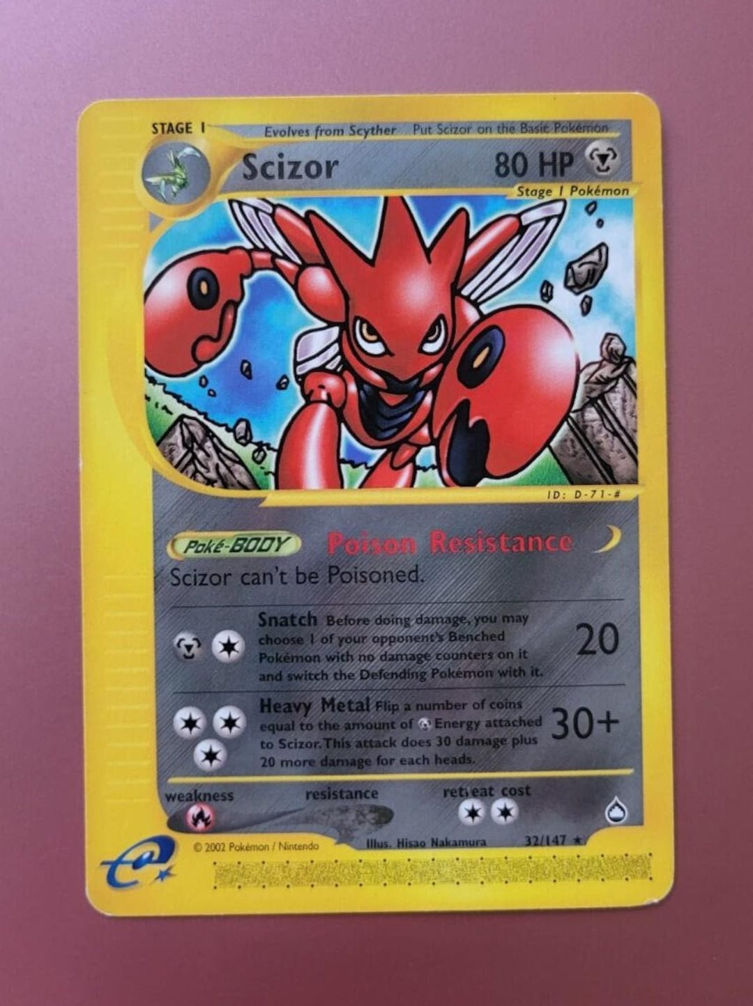 Scizor 32/147 E-reader Pokemon Card - Etsy