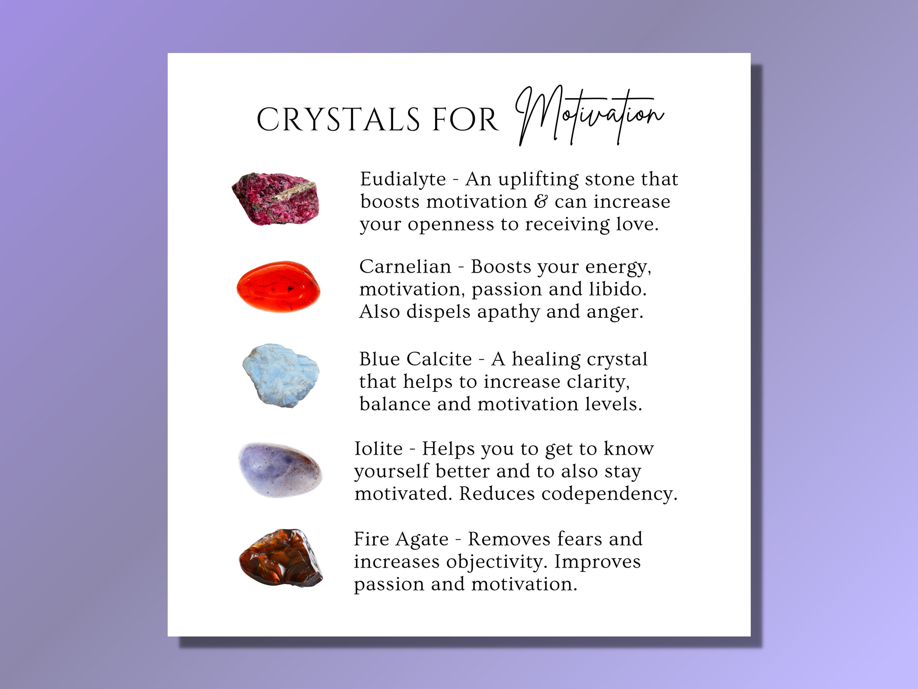 50 Printable Crystal Meaning Cards, Crystal Theme Cards, Crystal Set ...