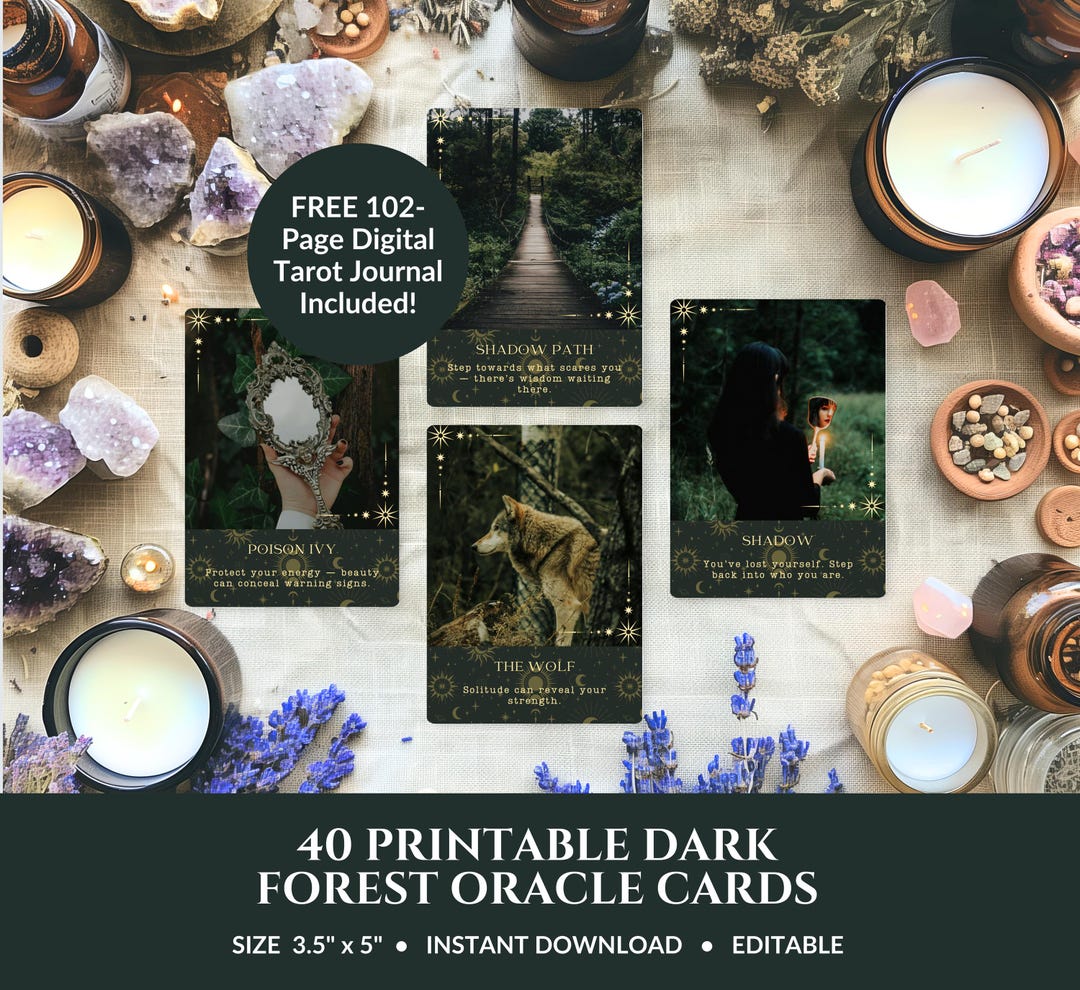 Dark Forest Oracle Deck: Witchy Tarot Cards + Tarot Journal (digital ...