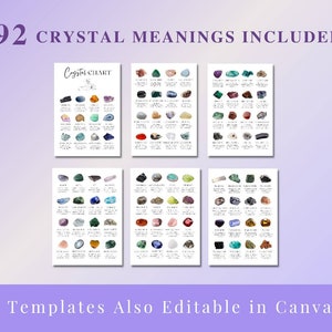 Editable 92 Crystal Meanings Chart, Crystal Printable, Crystal ...