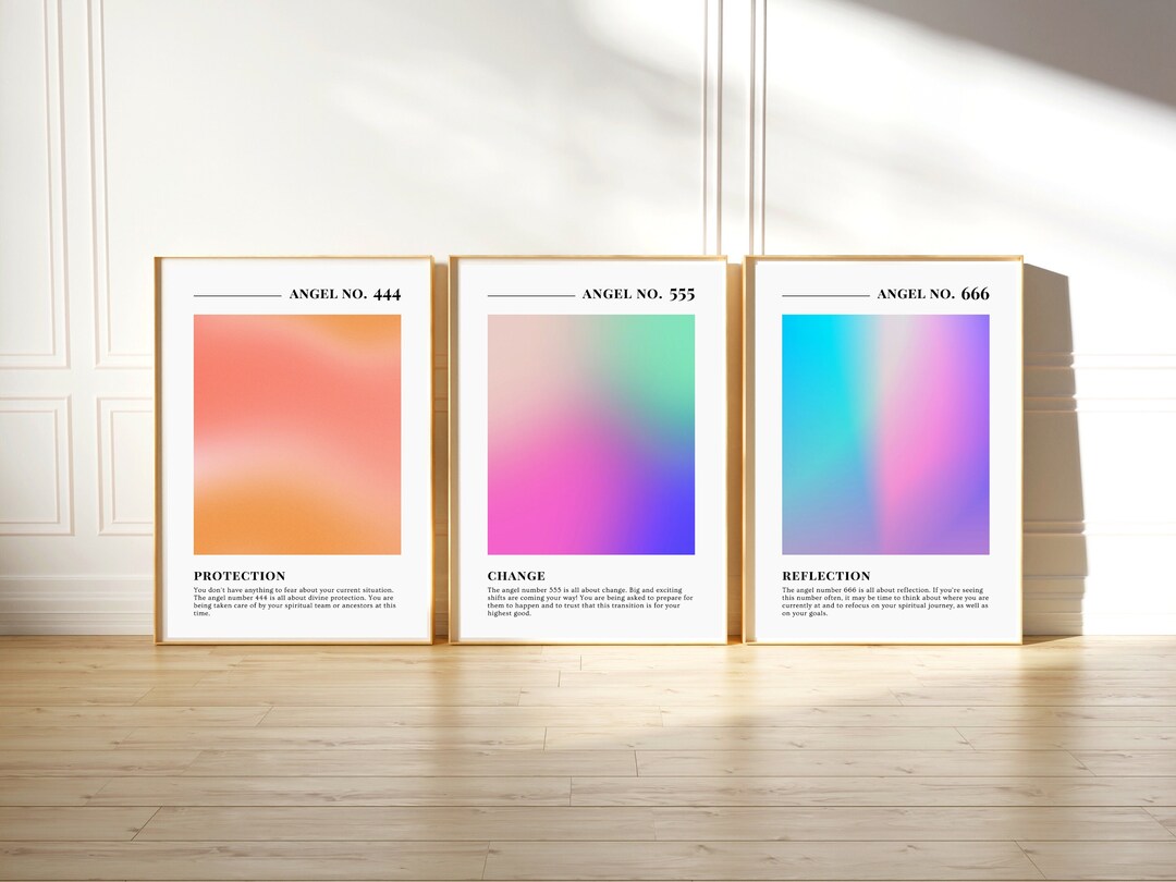 Digital 444 555 666 Engel Zahl Poster SET OF 3 Aura Poster - Etsy.de
