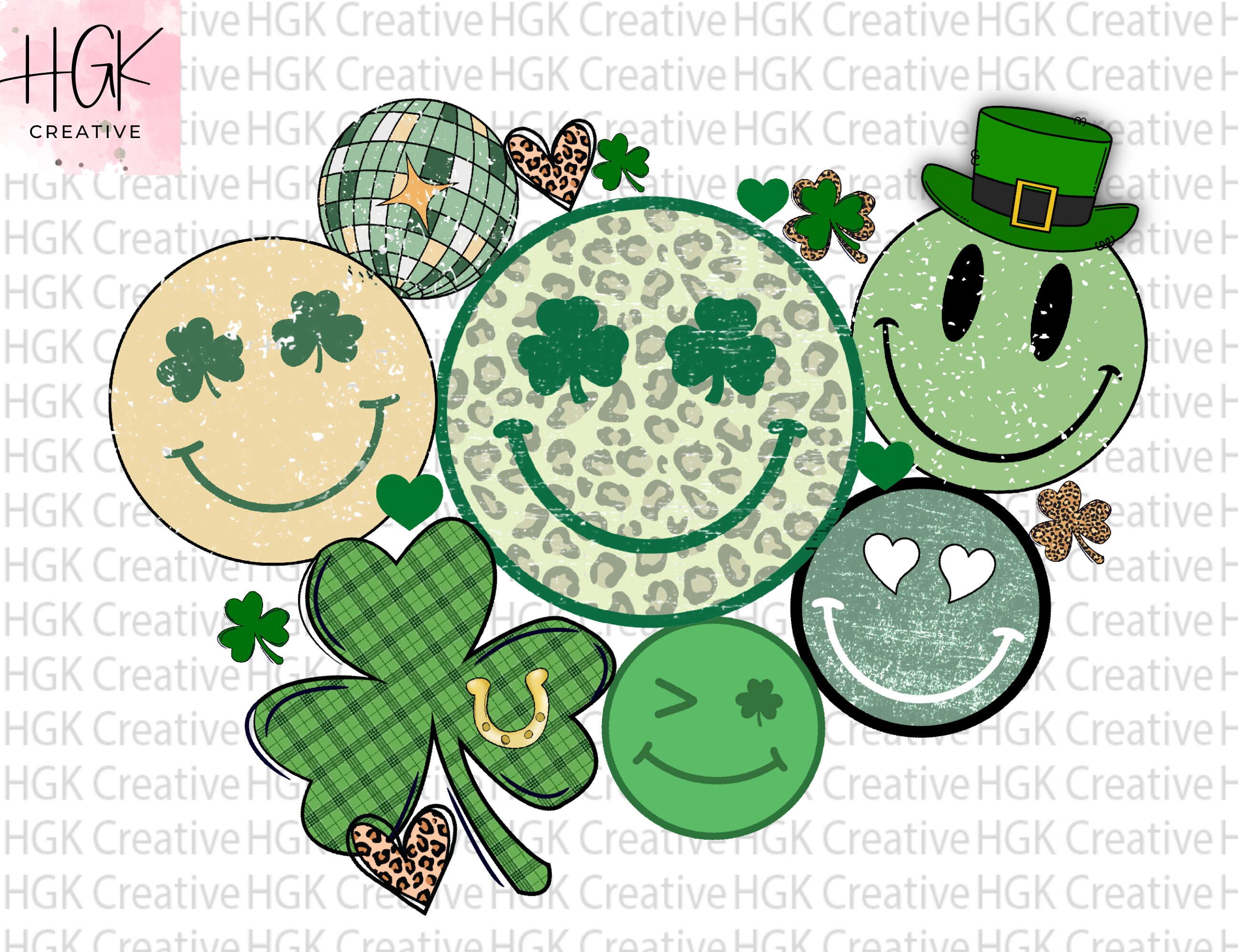 St Patricks Day Smiley Faces PNG, Girls St Patricks Day Shirt ...
