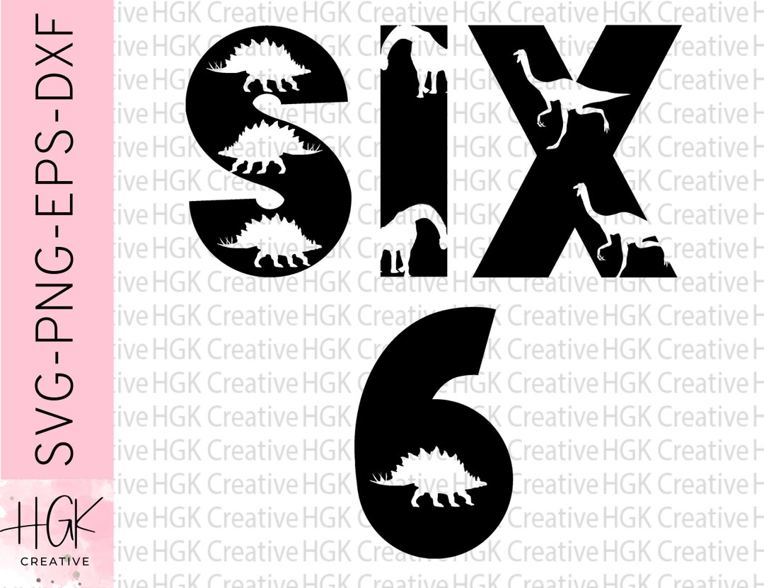 Dinosaur Six SVG, Six Dino Birthday SVG, Sixth Birthday SVG Boy, 6th ...