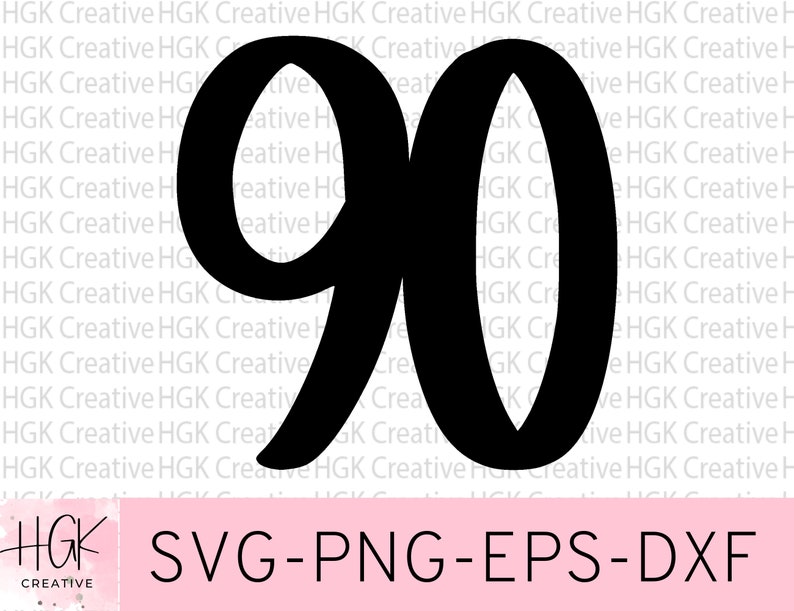 90 Cake Topper SVG, 90th Birthday SVG, 90th Birthday Decorations, Happy ...