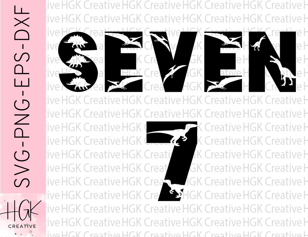 Dinosaur Seven SVG, Seven Dino Birthday SVG, Seventh Birthday SVG Boy ...