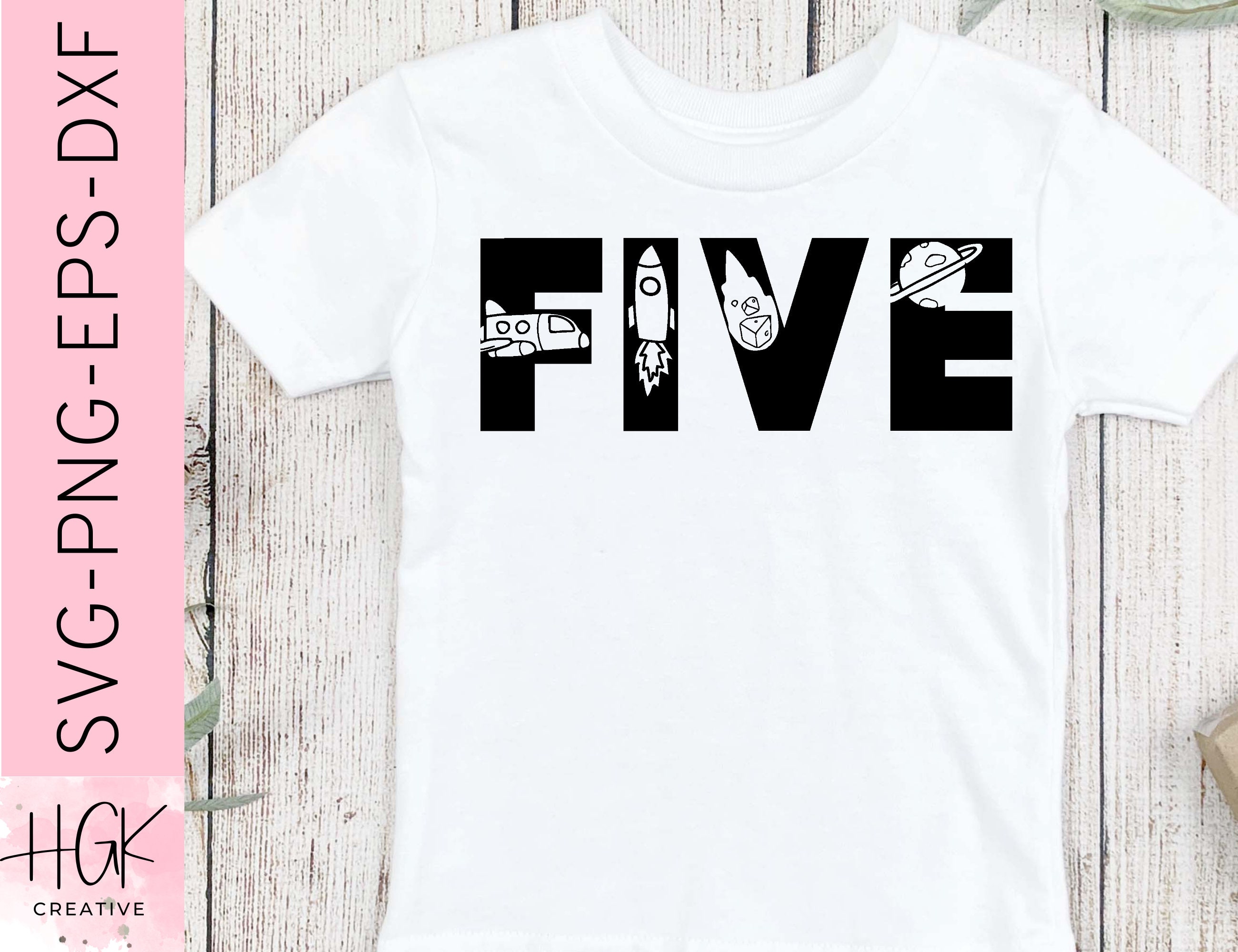 Space Five SVG, Fifth Outer Space Birthday Shirt, Fifth Bday Boy Tshirt ...