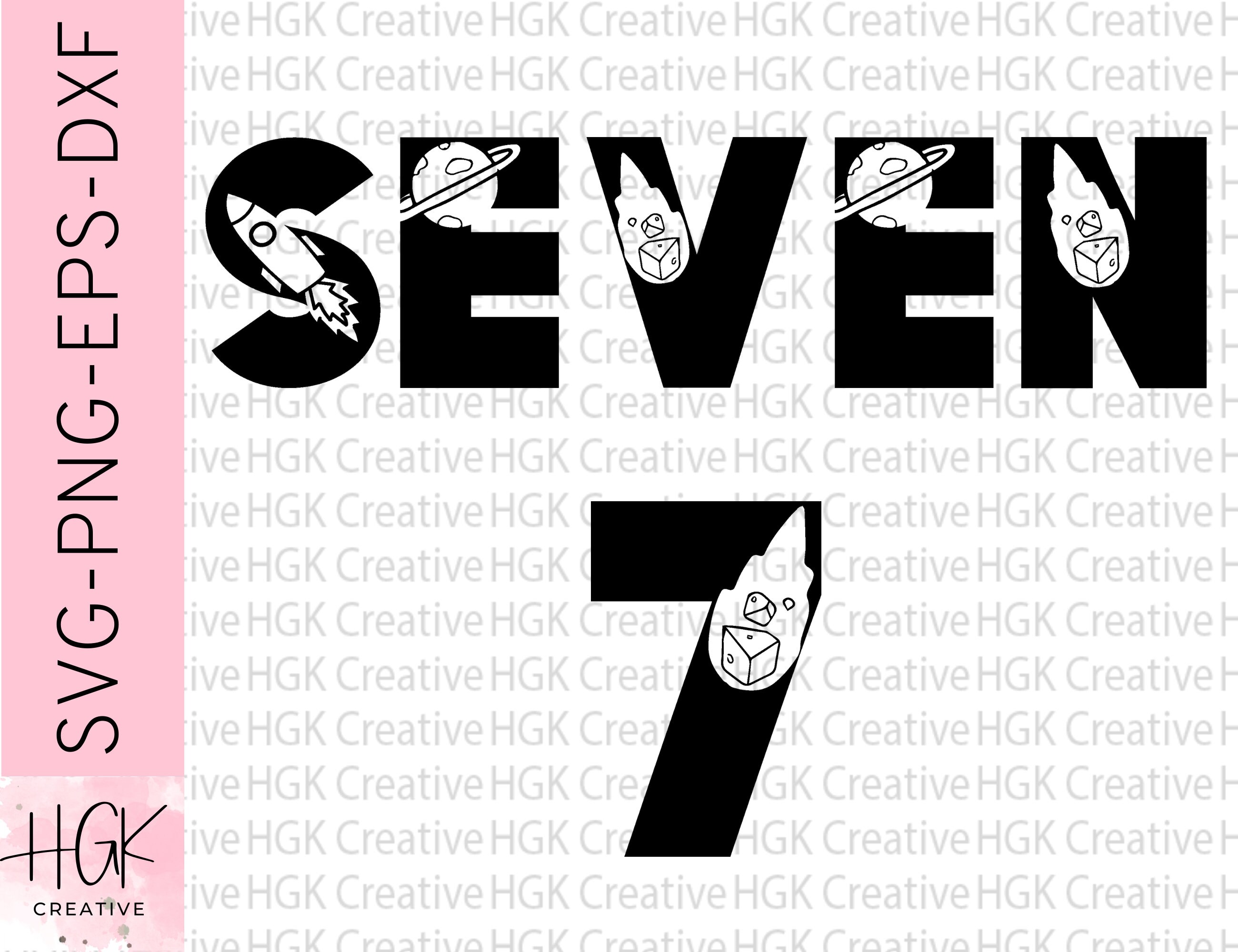 Space Seven SVG, Seven Space Birthday Shirt, Seven Bday Boy Tshirt, 7th ...