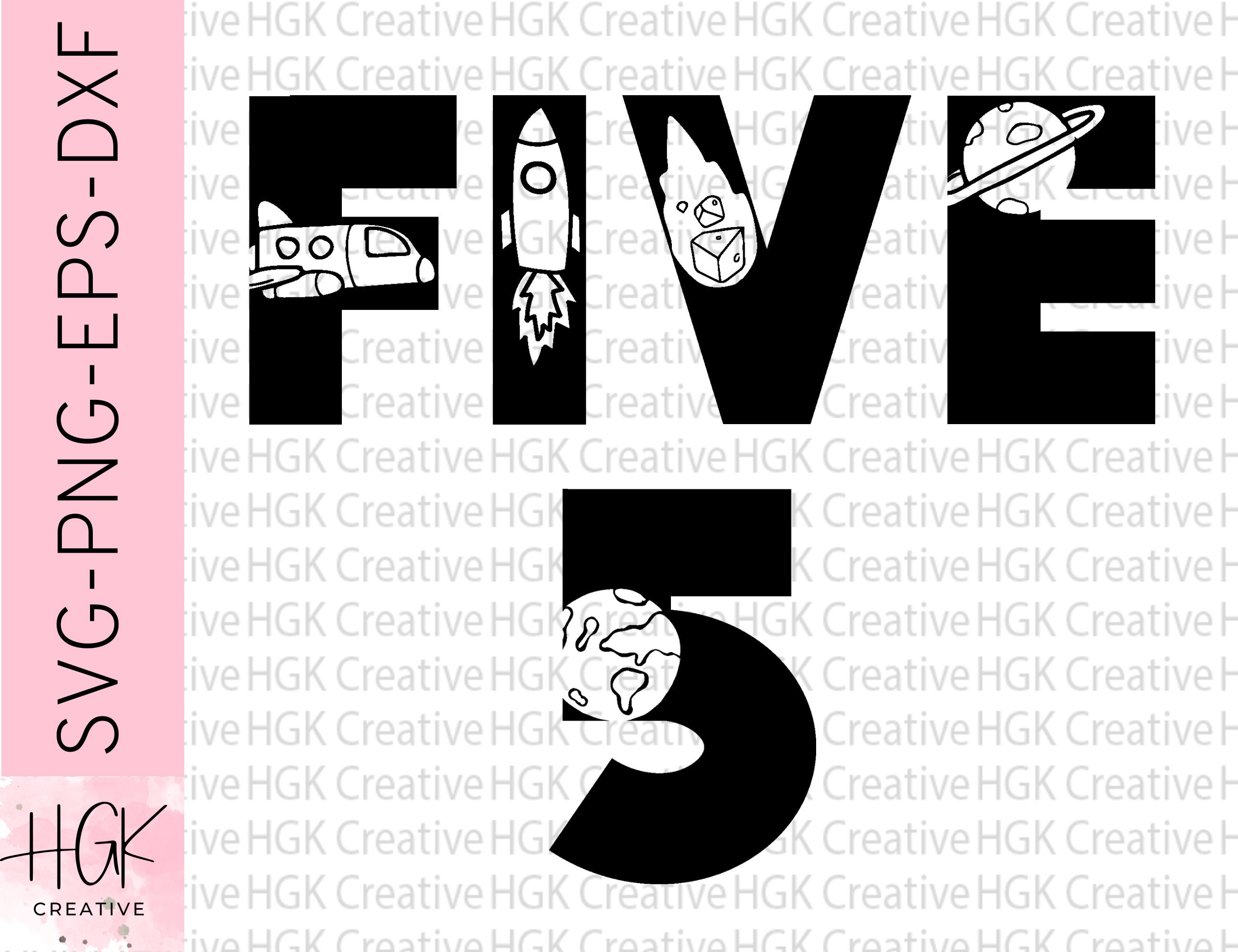 Space Five SVG, Fifth Outer Space Birthday Shirt, Fifth Bday Boy Tshirt ...