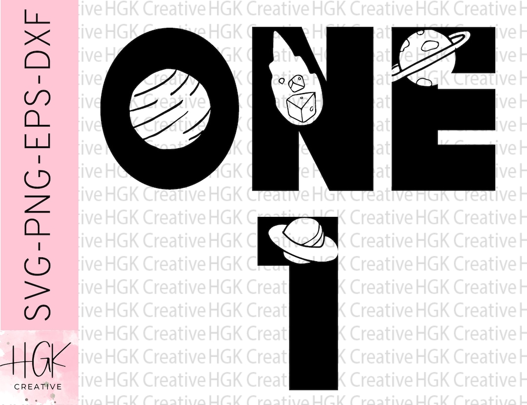 Space One SVG, One Outer Space Birthday Shirt, First Bday Boy Tee, 1st ...