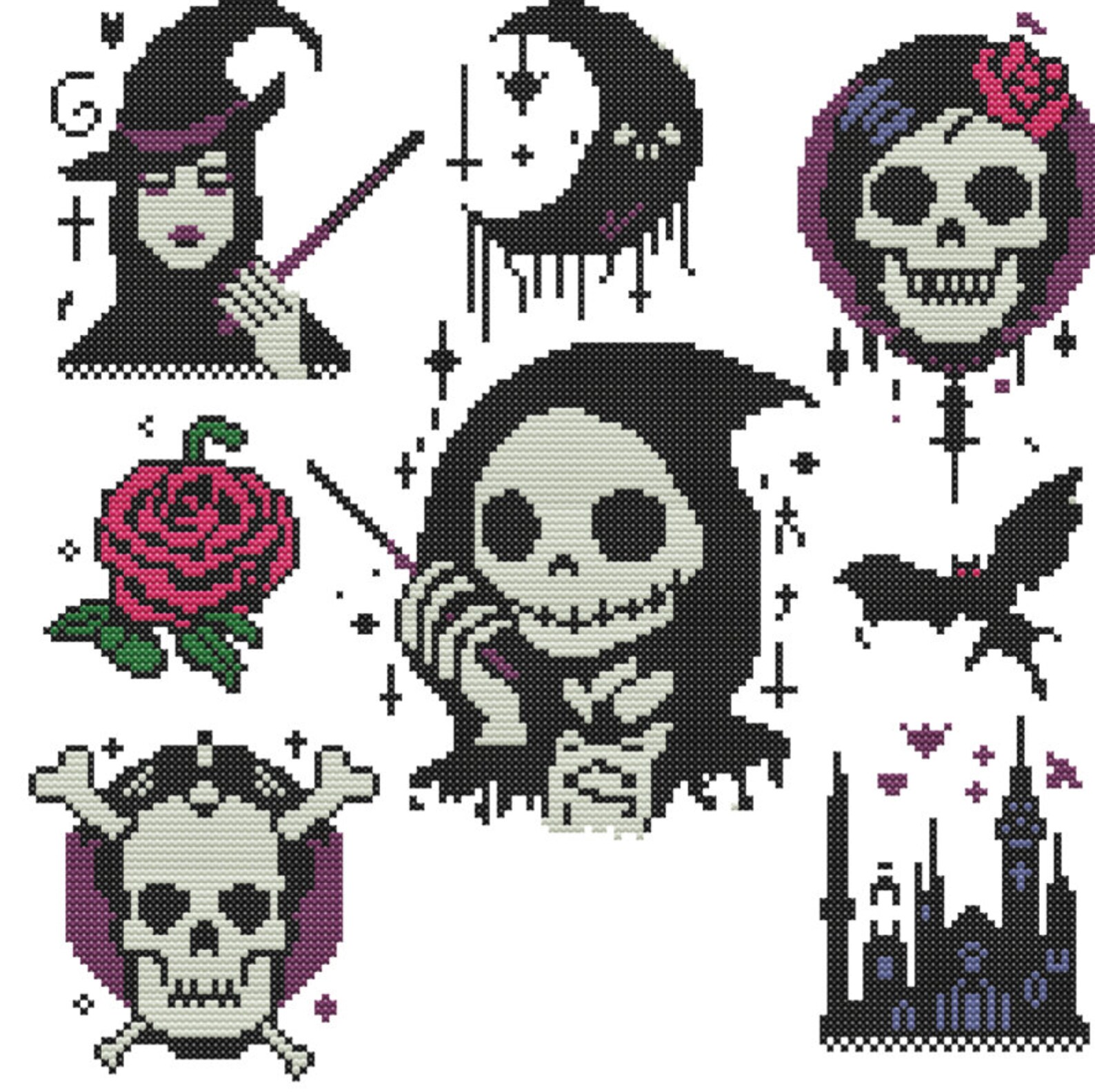 Gothic Cross-stitch Pattern - Multiple Graphics - Etsy