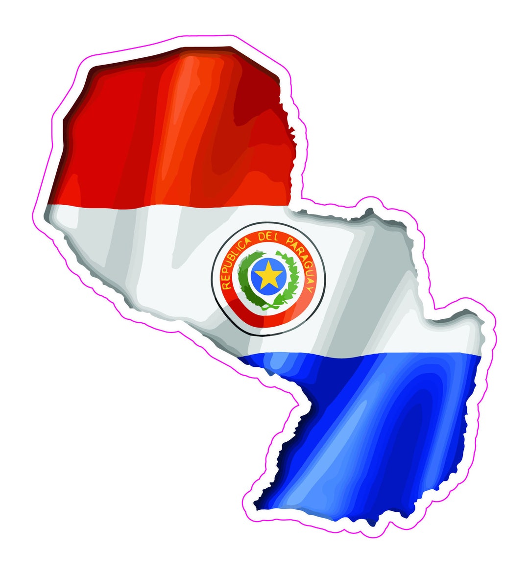 Mapa De La Republica De Paraguay Con Sus Respectivos Colores - Etsy