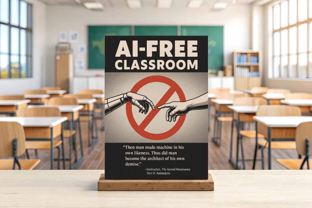 Ai-free Classroom Sign – Printable Png Poster 8.5x11 & 11x17 for ...
