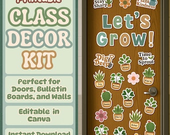 Spring Classroom Decor Kit Printable | Let’s Grow Bulletin Board ...