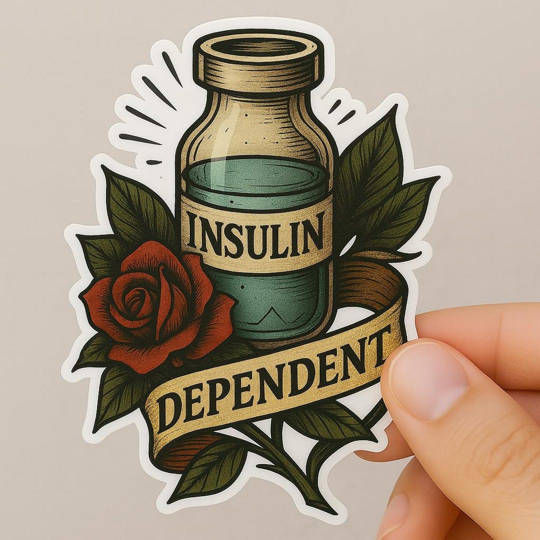 Insulin Dependent Sticker | Tattoo Style Diabetes Awareness Decal ...