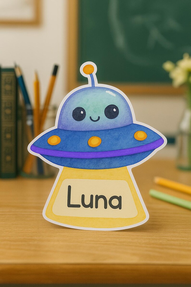 Editable UFO Student Name Tags | Bulletin Board Art | UFO Desk Labels ...