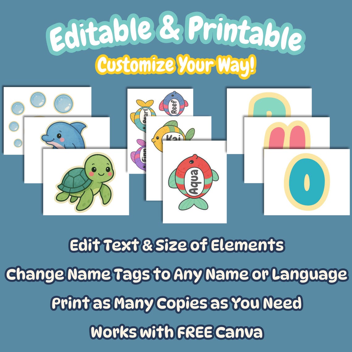Digital Ocean Classroom Door Decor Kit | Editable Back to School ...