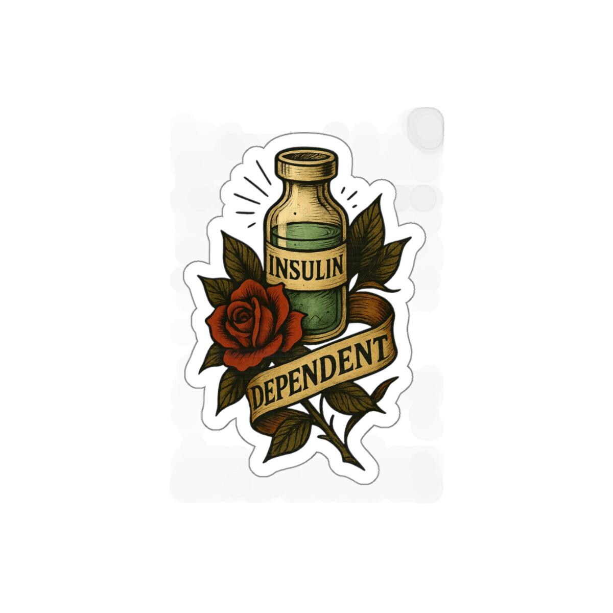 Insulin Dependent Sticker | Tattoo Style Diabetes Awareness Decal ...