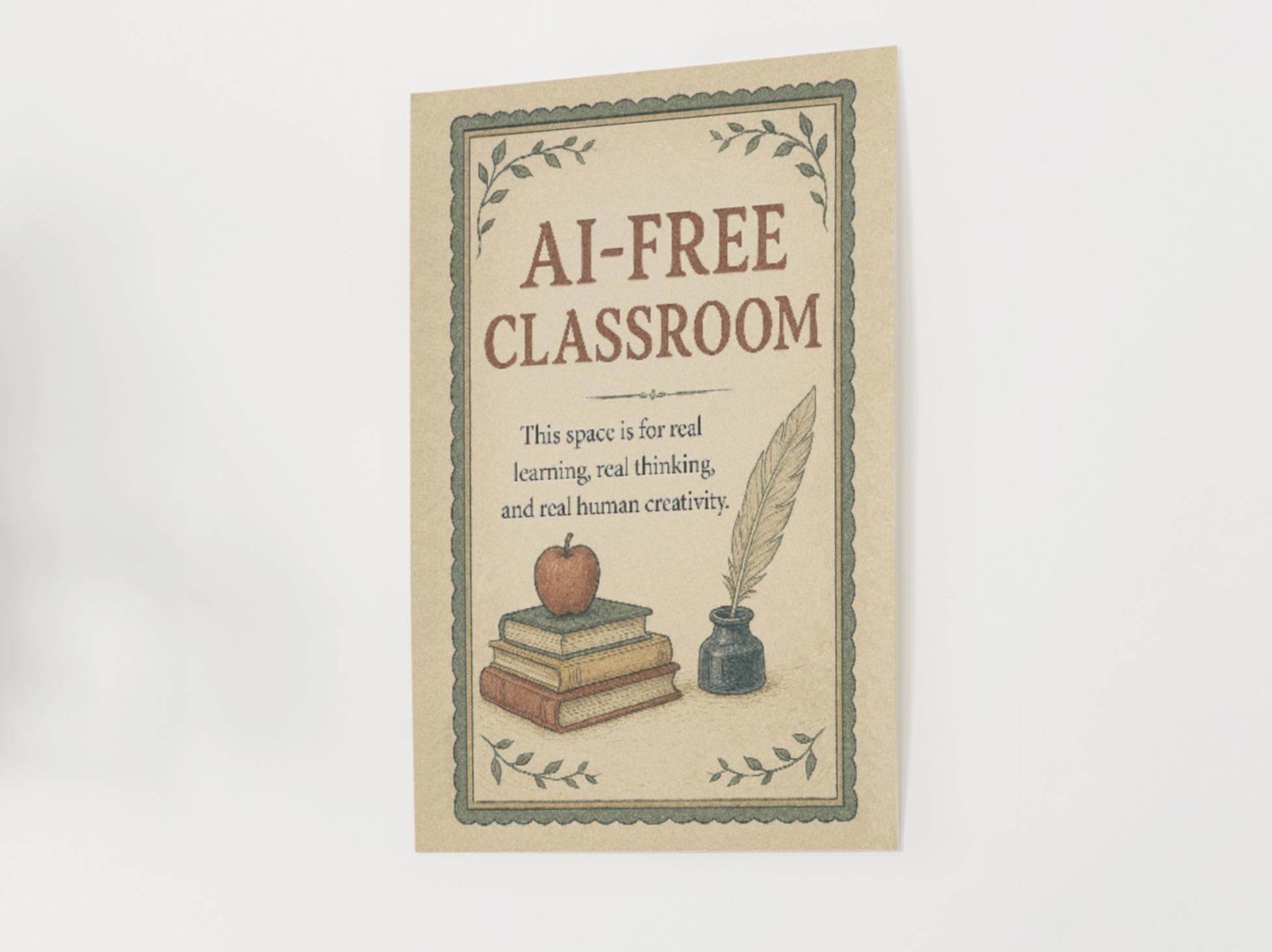 Ai-free Classroom Sign | Printable Vintage School Wall Art | Scholarly ...