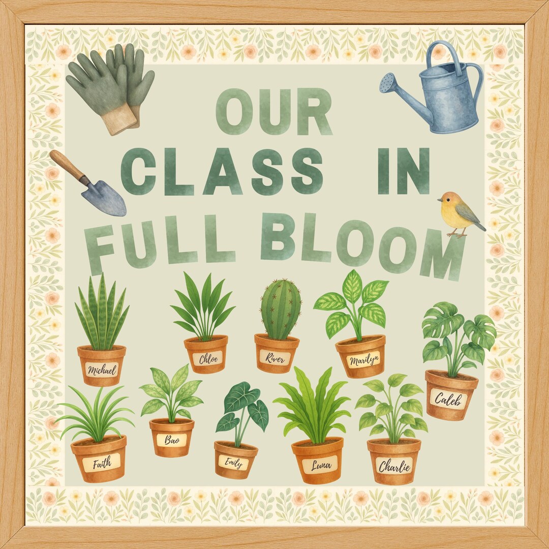 Back to School Bulletin Board | Editable Back to School Garden Theme ...