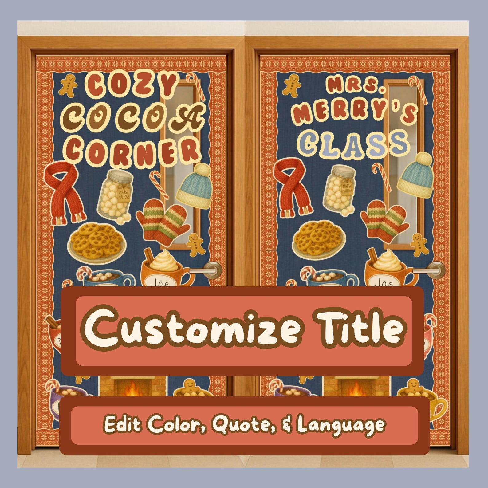 Winter Bulletin Board Set – Cozy Cocoa Classroom Decor, Editable Canva ...