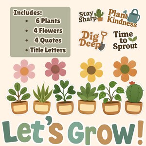 Editable Plant Classroom Door Decor Kit | Botanical Bulletin Board ...