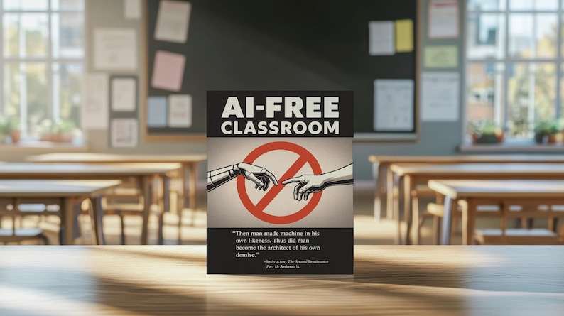 Ai-free Classroom Sign – Printable Png Poster 8.5x11 & 11x17 for ...