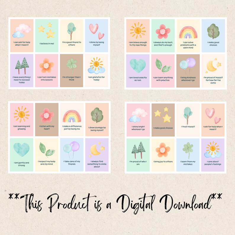 Printable Kids Affirmation Cards for Lunch Boxes | 80 Positive Notes ...