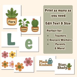 Editable Plant Classroom Door Decor Kit | Botanical Bulletin Board ...