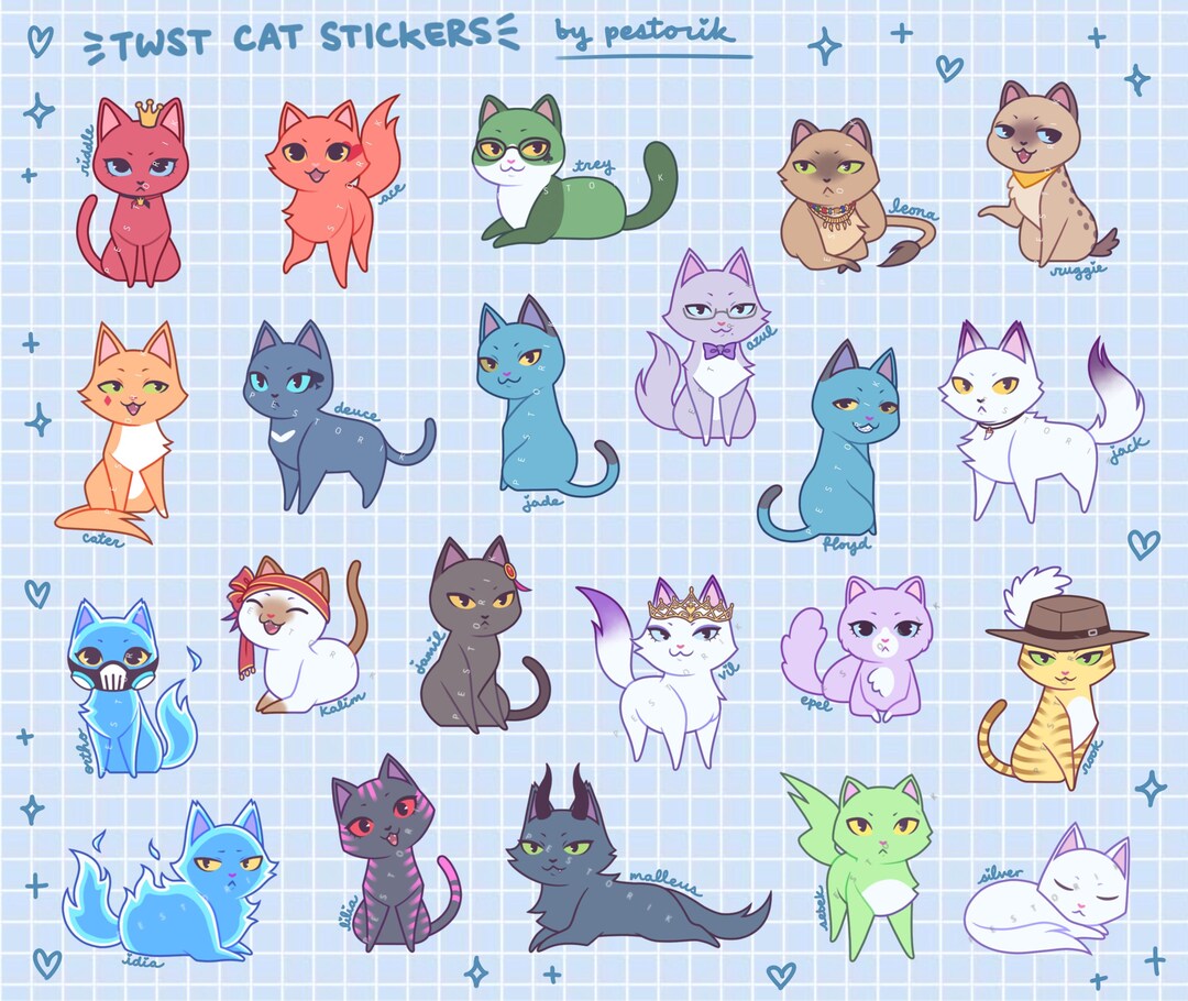 Twisted Wonderland Cat Stickers - Etsy