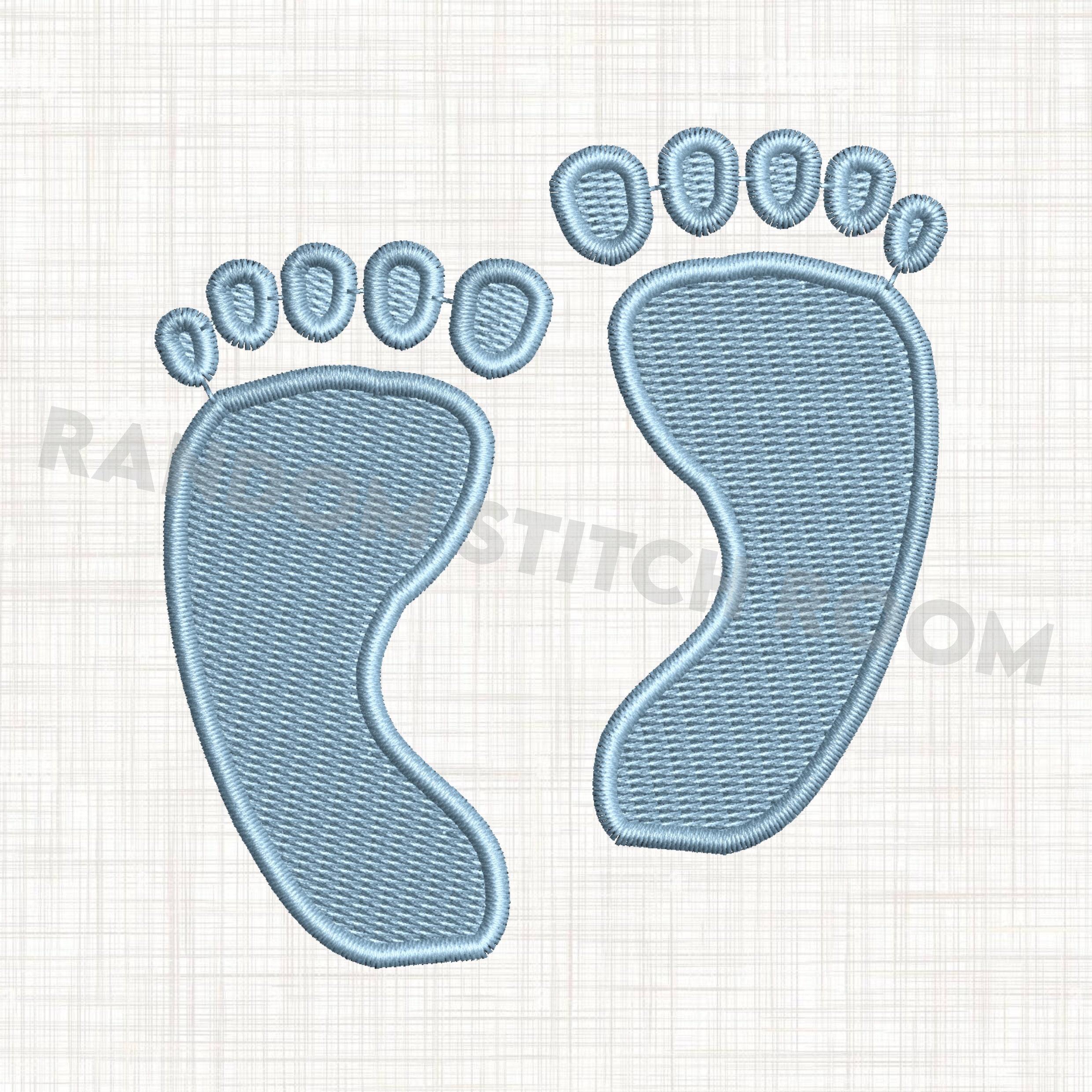 Small Feet / Footprints Embroidery Machine Design File, 3 SIZES, Filled ...