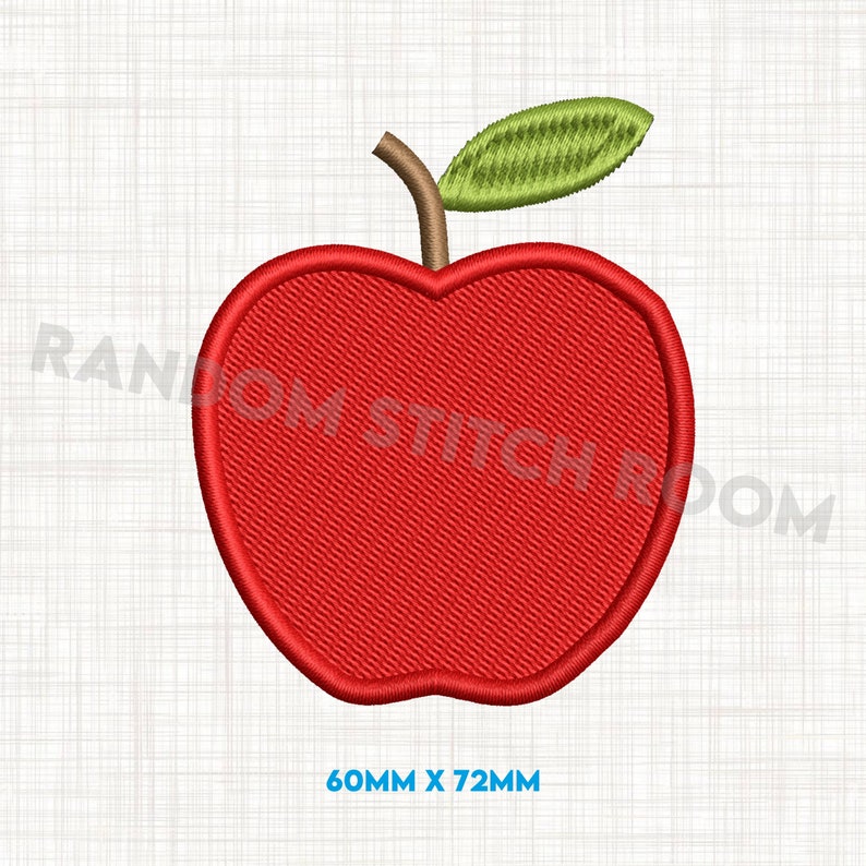 Apple Embroidery Machine Design Files, 3 Sizes, INSTANT DOWNLOAD Dst ...