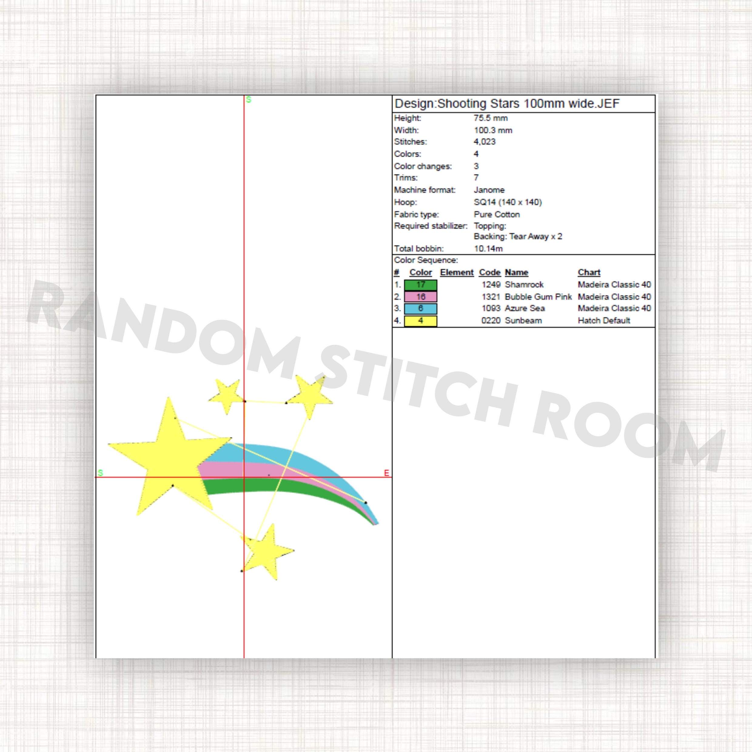 Shooting Stars Embroidery Machine Design Files 2 Styles 6 - Etsy