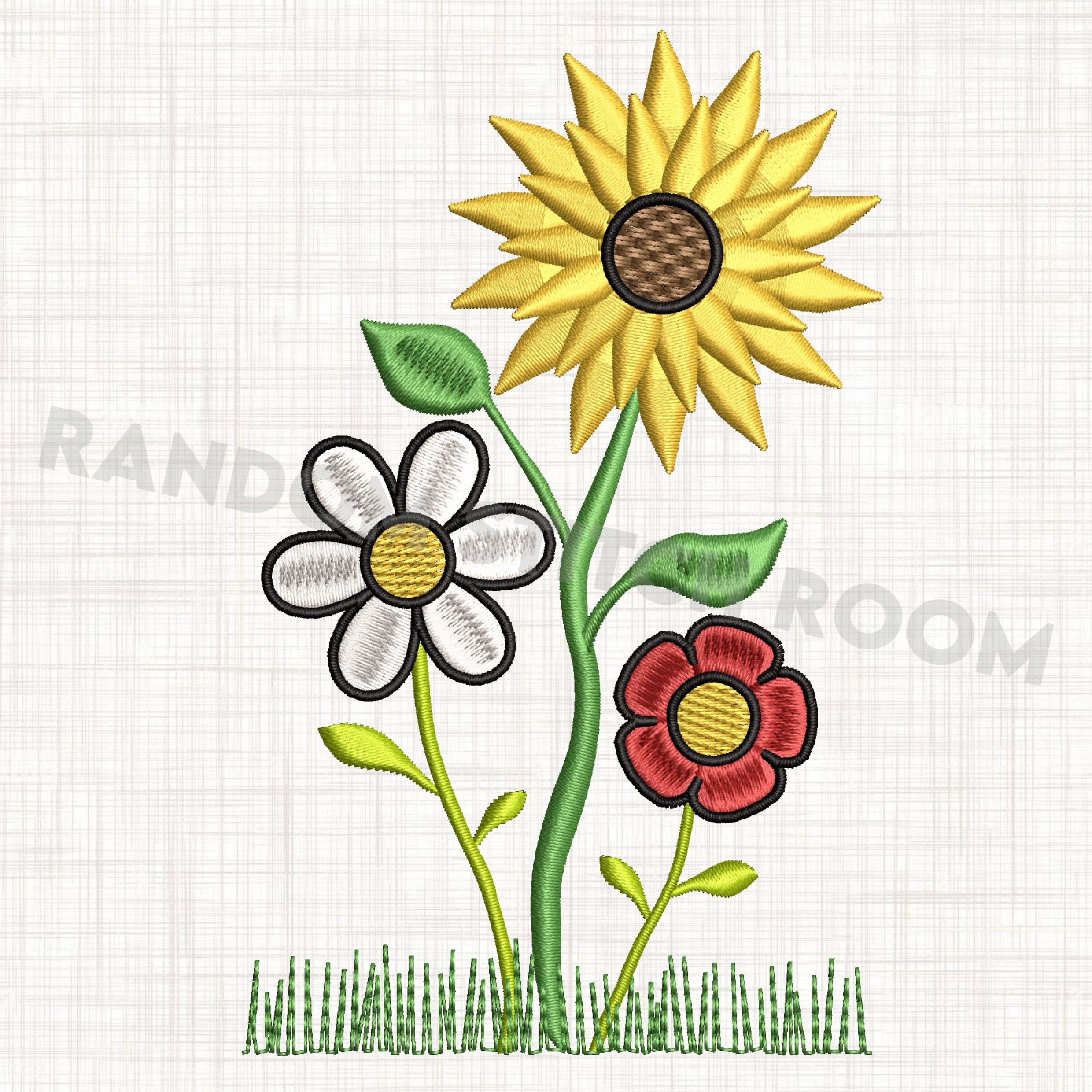 Flowers Floral Embroidery Machine Design Files 3 Sizes - Etsy