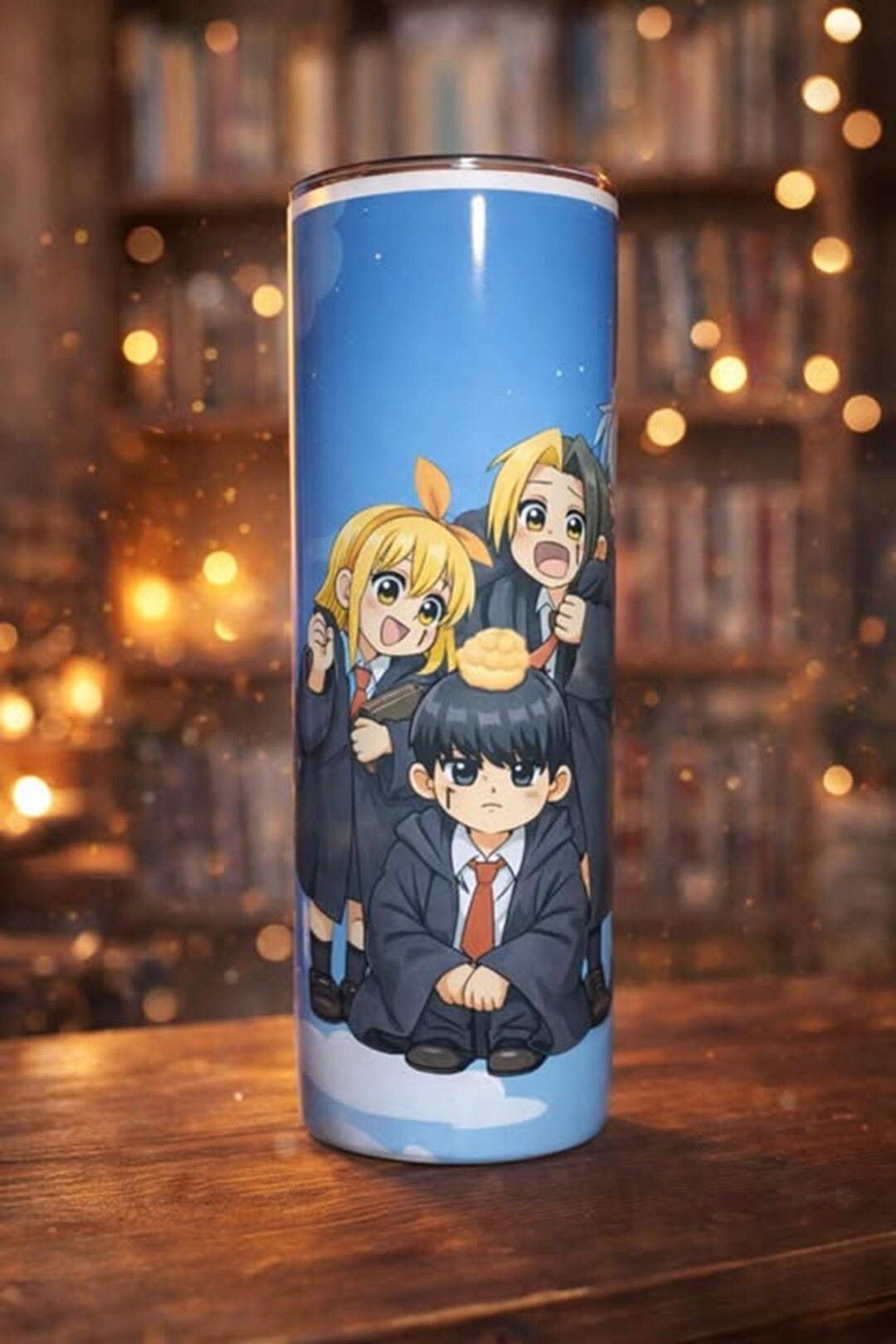 Anime Style Chibi Friends Skinny Tumbler | Kawaii Character Drinkware ...