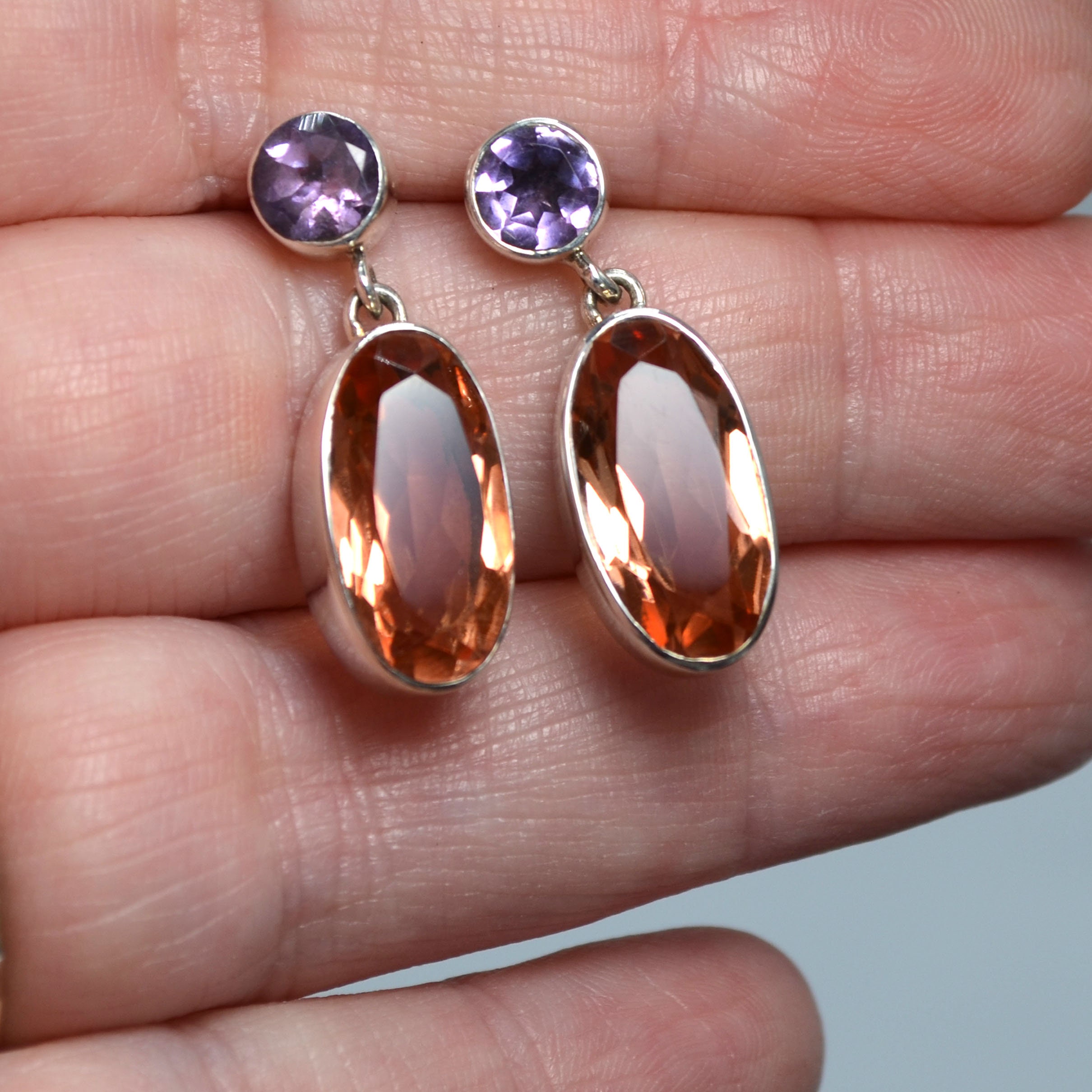 VINTAGE RARE Beautiful Peach Quartz Amethyst Nicky Butler Silver ...