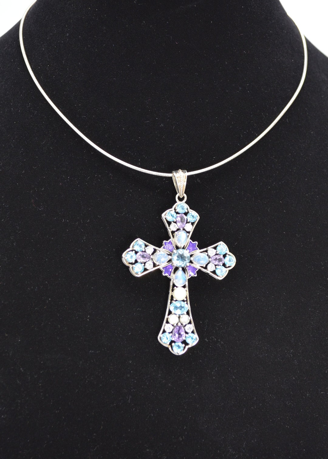 VINTAGE **RARE** Jewel Encrusted Silver Nicky Butler Cross - Etsy