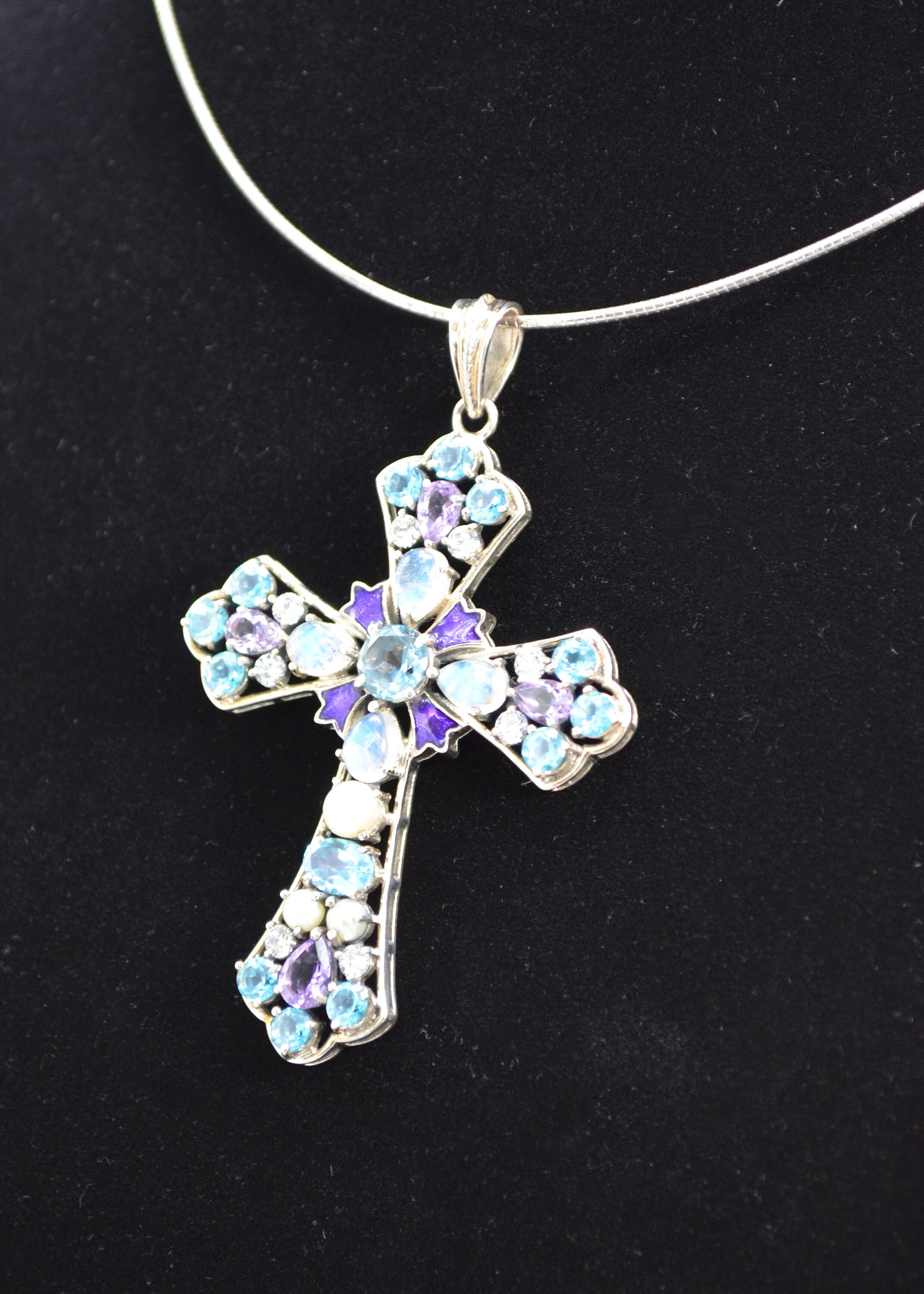 VINTAGE RARE Jewel Encrusted Silver Nicky Butler Cross - Etsy
