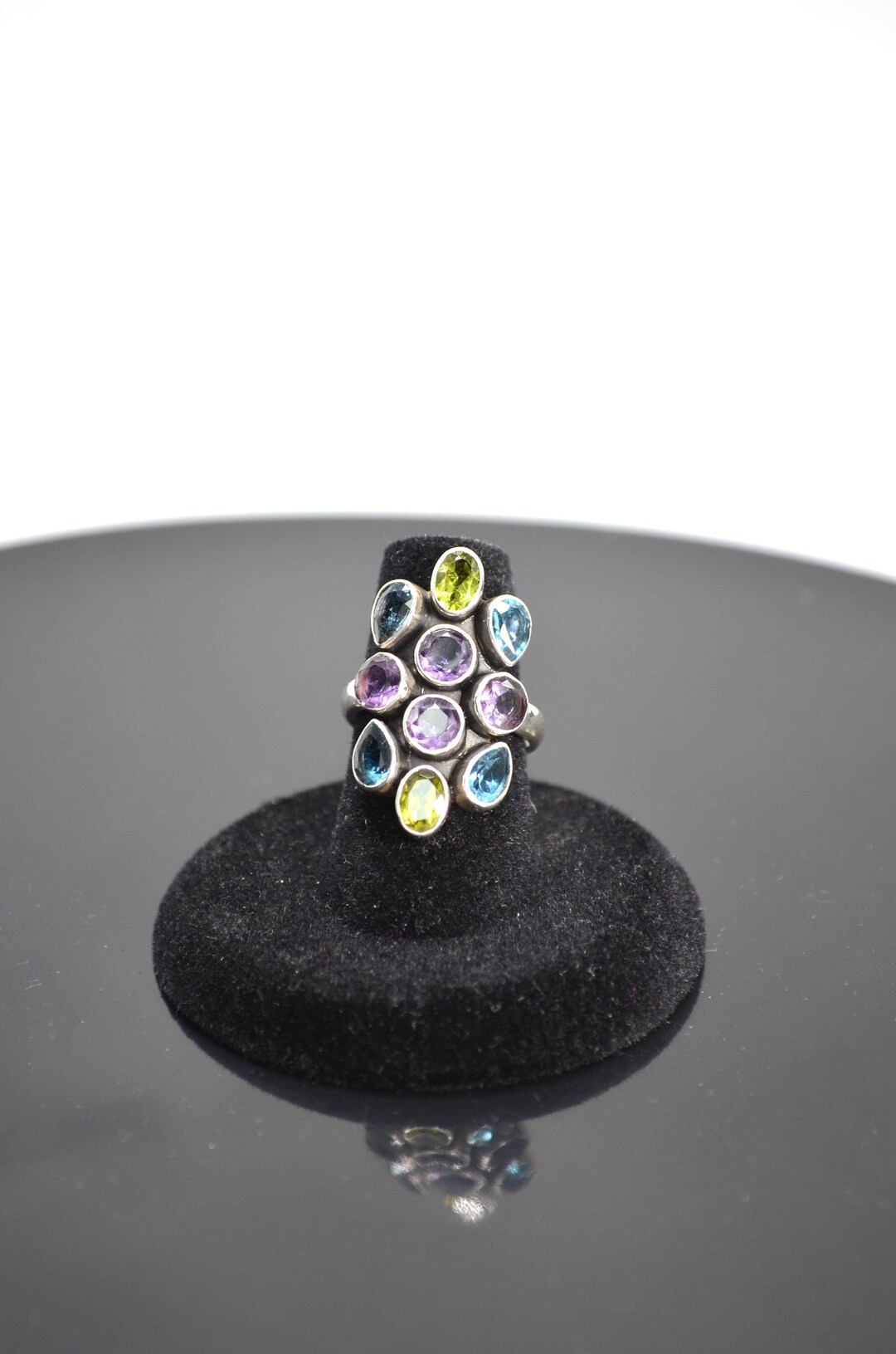 VINTAGE Nicky Butler Pretty Multi-stone Peridot Blue Topaz Amethyst ...