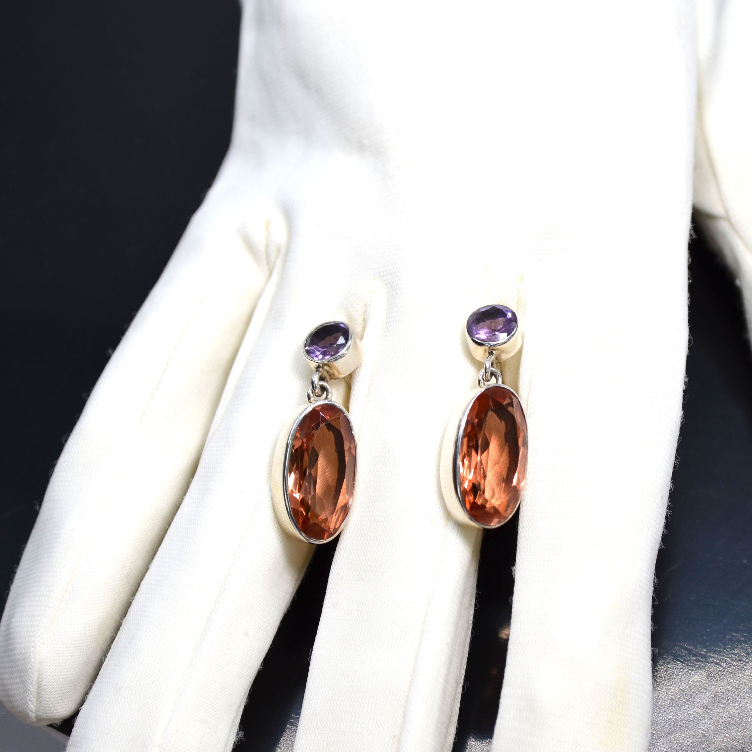 VINTAGE RARE Beautiful Peach Quartz Amethyst Nicky Butler Silver ...