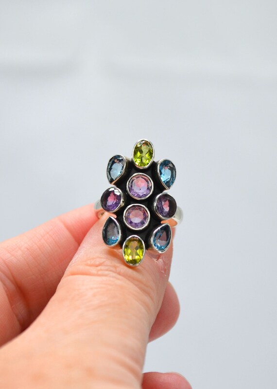 VINTAGE Nicky Butler Pretty Multi-Stone Peridot Blue … - Gem