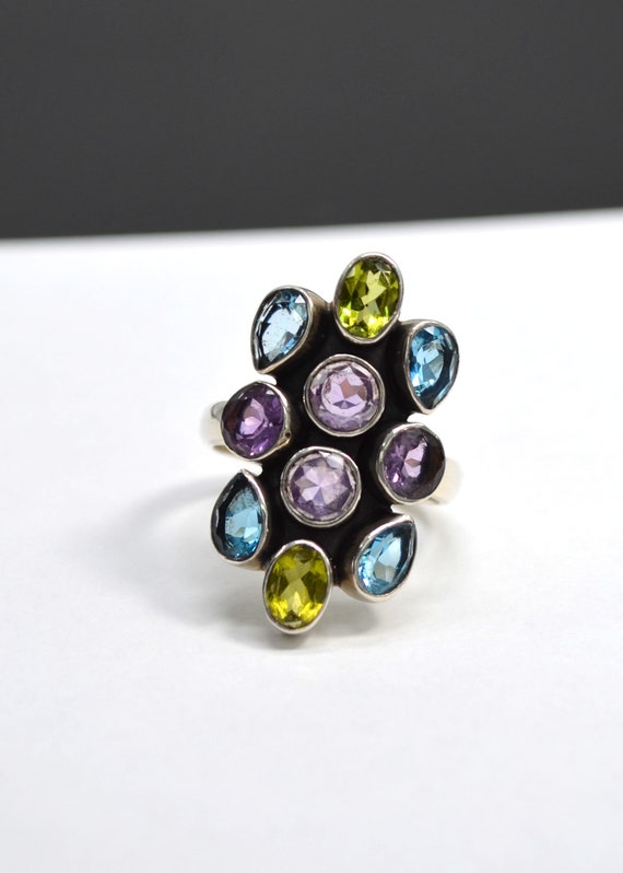 VINTAGE Nicky Butler Pretty Multi-Stone Peridot Blue … - Gem