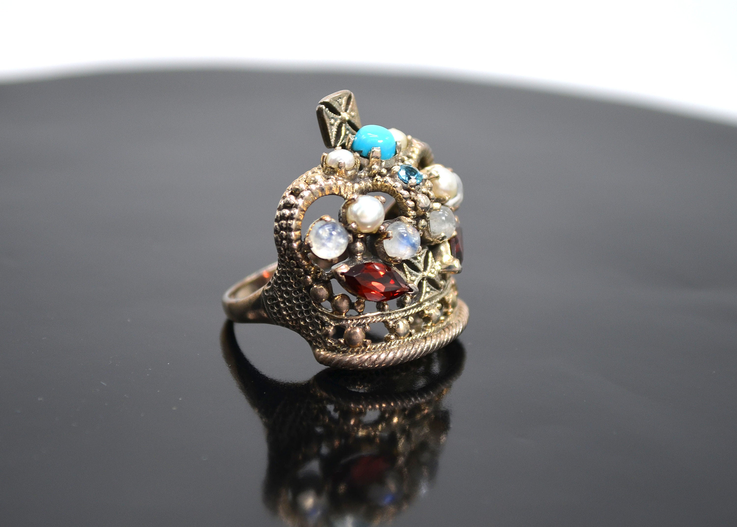 Royal Crownvintagerarebejeweled Silver Nicky Butler Ring - Etsy