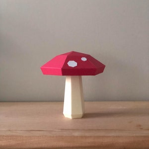 Mushroom 3D Low Poly Papercraft Model Printable PDF Template DIY Craft ...