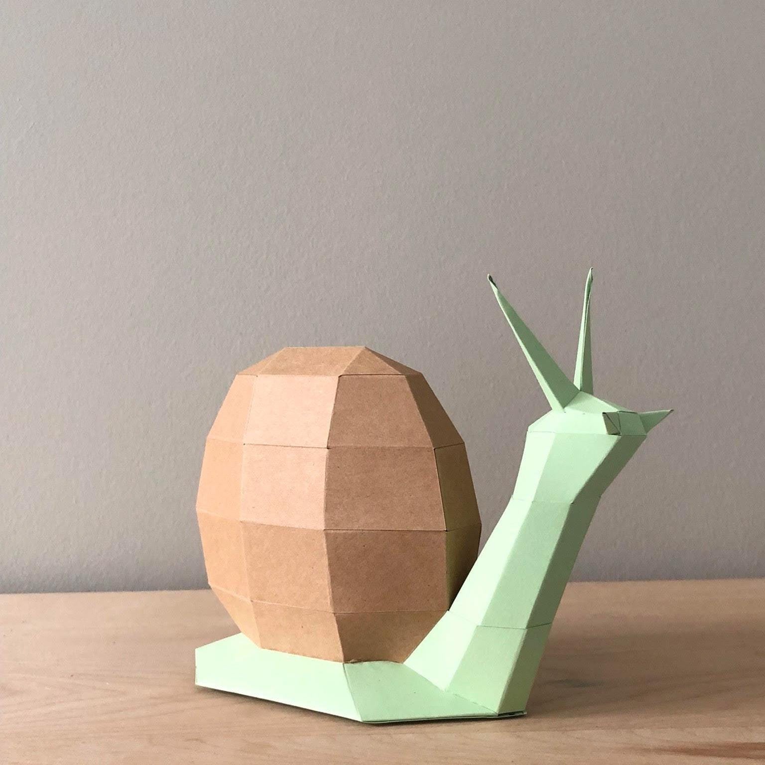 Snail 3D Low Poly Papercraft Model Printable PDF Template DIY Craft - Etsy
